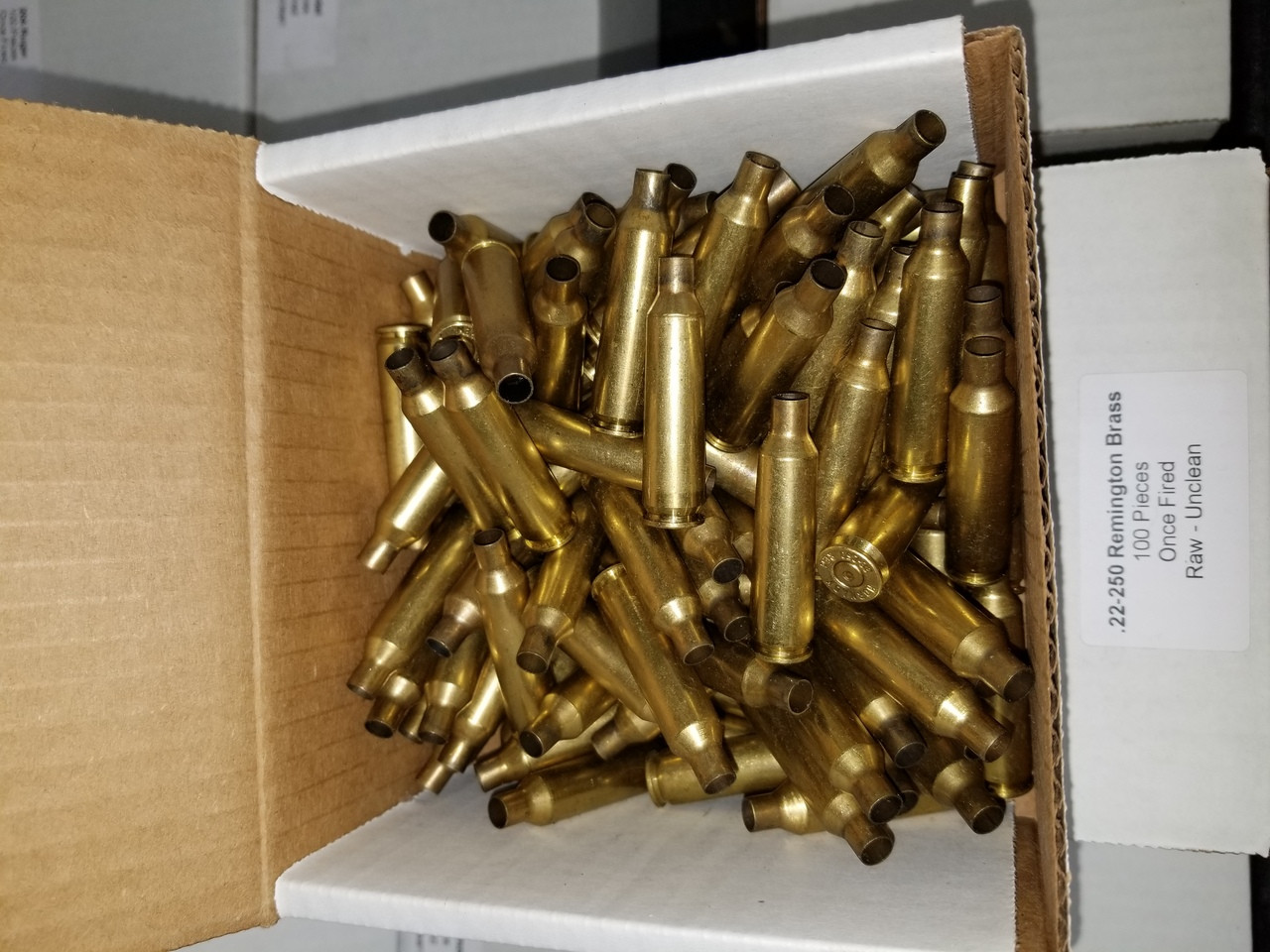 22-250 Brass Once Fired Brass Casings Raw Not Washed 100 pieces