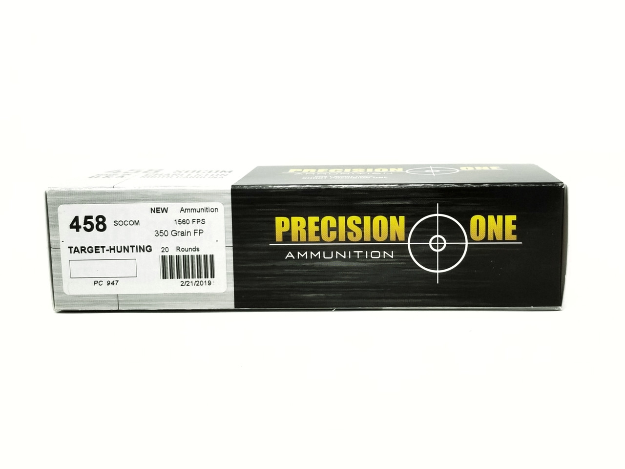Precision One 458 SOCOM Ammunition 350 Grain Full Metal Jacket Flat ...