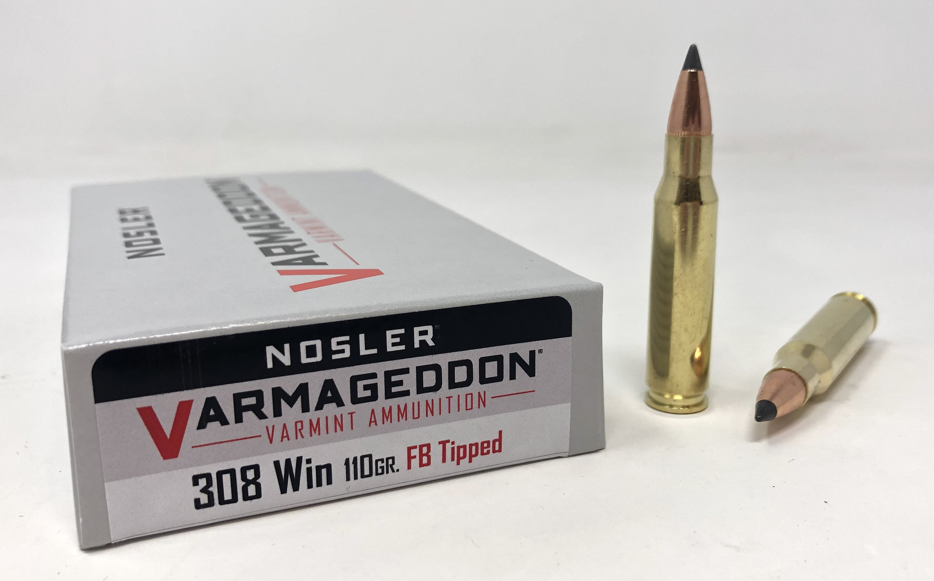 Nosler 308 WIN Ammunition NOS40272 110 Grain Varmageddon Flat Based Tip ...