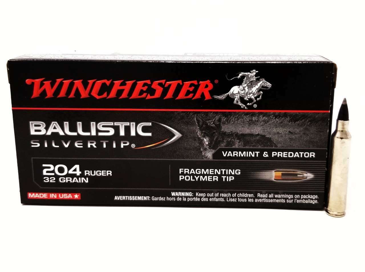 Winchester 204 Ruger Ammunition Ballistic Silvertip SBST204R 32 Grain ...
