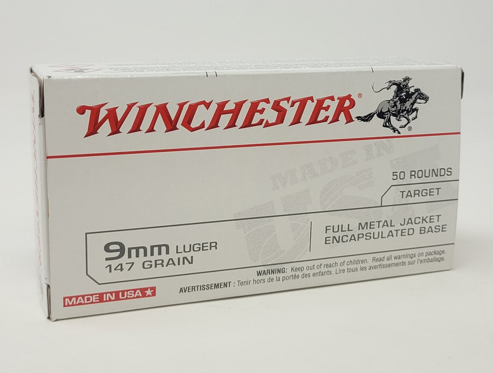 Winchester 9mm Ammunition Q4468 147 Grain Full Metal Jacket ...