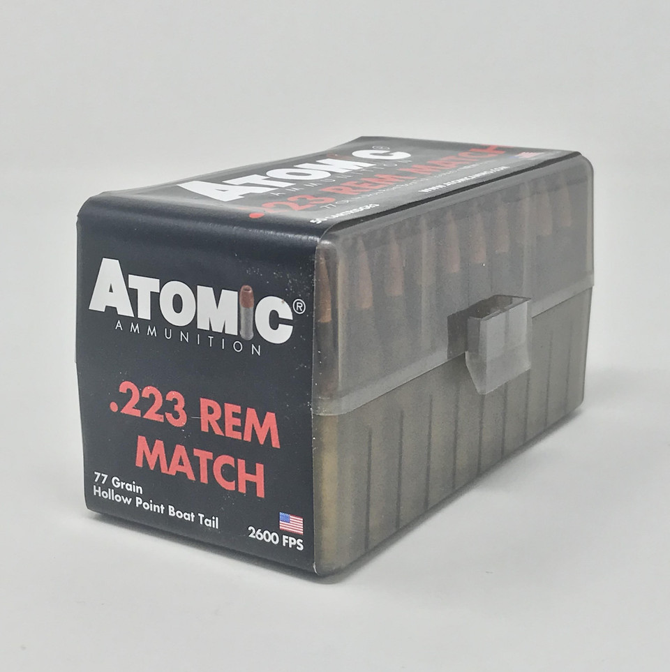 Atomic Ammunition 223 Rem Subsonic 00429 77 Grain Hollow Point Boat ...