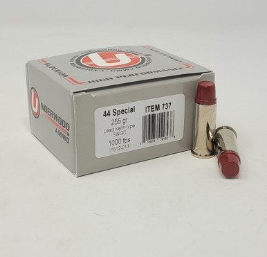 Underwood 44 Special Ammunition UW737 255 Grain Keith-Type Semi ...