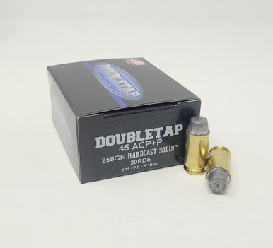 Doubletap 45 ACP Ammunition 45A255HC20 255 Grain Hard Cast Solid Semi ...