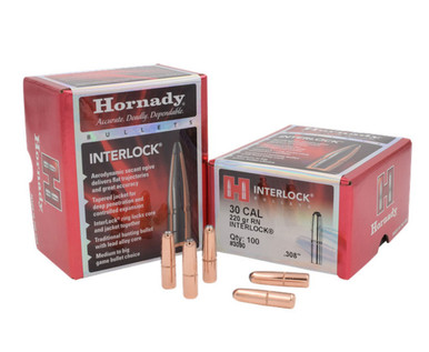 Hornady 30 Cal (.308 Dia) Reloading Bullets H3090 220 Grain Interlock ...