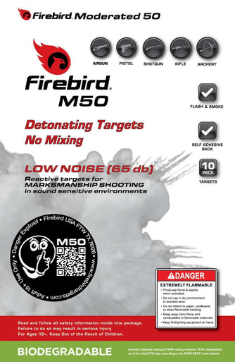 Firebird Targets FTM50 50mm Low Noise Biodegradable Round Adhesive ...