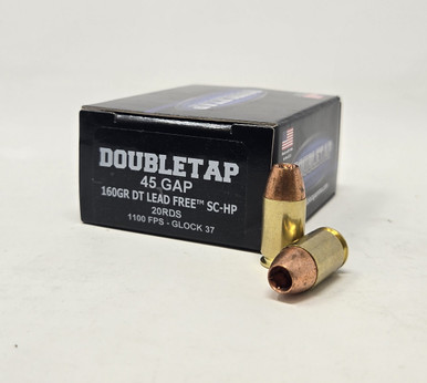 DoubleTap 45 GAP Ammunition Lead Free 45G160X 160 Grain Solid Copper ...