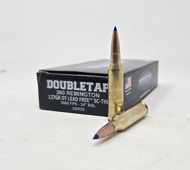 DoubleTap 260 Rem Ammunition Lead Free 260R127X 127 Grain Solid Copper ...