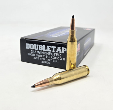 DoubleTap 243 Win Swift Scirocco II 243W90SS 90 Grain Ballistic Tip 20 ...