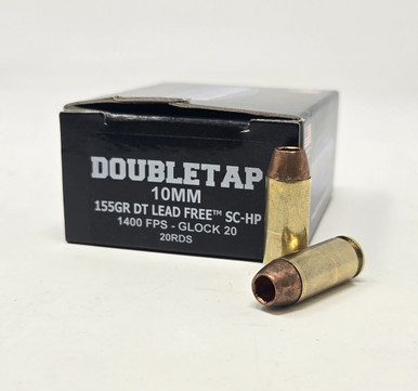 DoubleTap 10mm Ammunition Lead Free 10MM155X 155 Grain Solid Copper ...