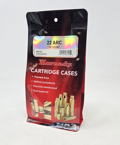 Hornady 22 ARC Unprimed Reloading Brass Casings H86162 50 Pieces