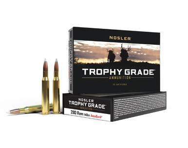 Nosler 280 Rem Ammunition Trophy Grade NOS48545 140 Grain Accubond 20 ...