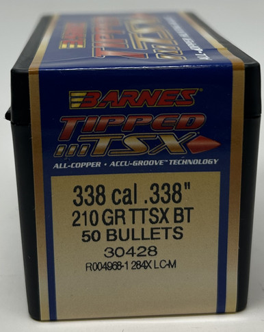 Barnes 338 Cal (.338 Dia) Reloading Bullets Copper TTSX B30428 210 ...
