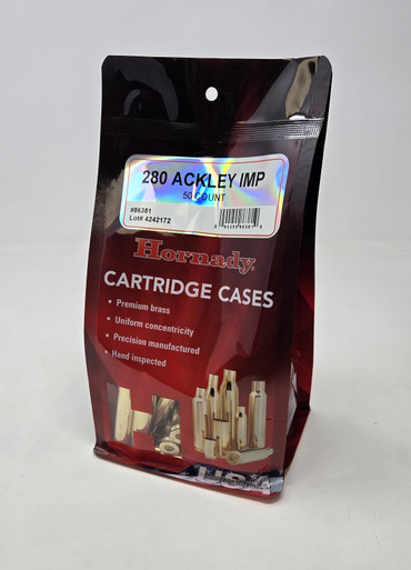 Hornady 280 Ackley Improved Unprimed Reloading Brass Casings H86381 50 ...