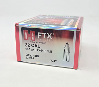 Hornady 32 Cal (.321 Dia) Reloading Bullets H32005 165 Grain FTX 100 Pieces