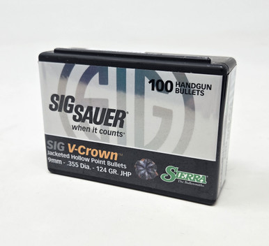 Sierra 9mm (.355 Dia) Reloading Bullets SRAA9924 124 Grain V-Crown ...