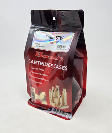 Hornady 7mm STW Unprimed Reloading Brass Casings H8643 50 Pieces