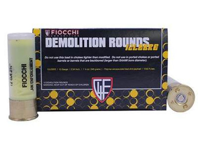 Fiocchi 12 Gauge Ammuniton DemolitionRounds 12LEBRE 2-2/4" Breaching ...
