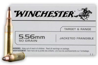 Winchester 5.56x45mm NATO USA556JF 50 gr Jacketed Frangible 20 per box