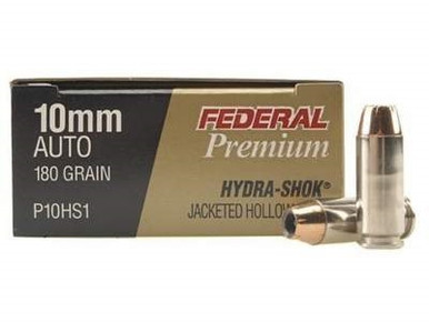 Federal 10mm Ammunition Hydra-Shok P10HS1 180 Grain Jacketed Hollow ...