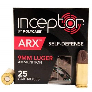 Polycase 9mm Ammunition Inceptor Preferred Defense 65 Grain ARX 25 rounds