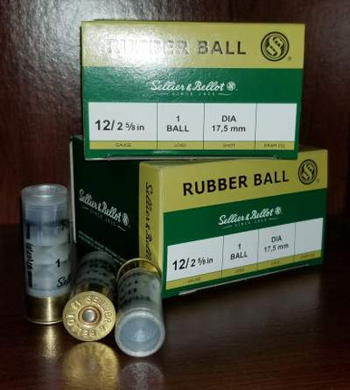 Sellier & Bellot 12 Gauge Ammunition SB12RBA 2-5/18" Rubber Ball 2-11 ...