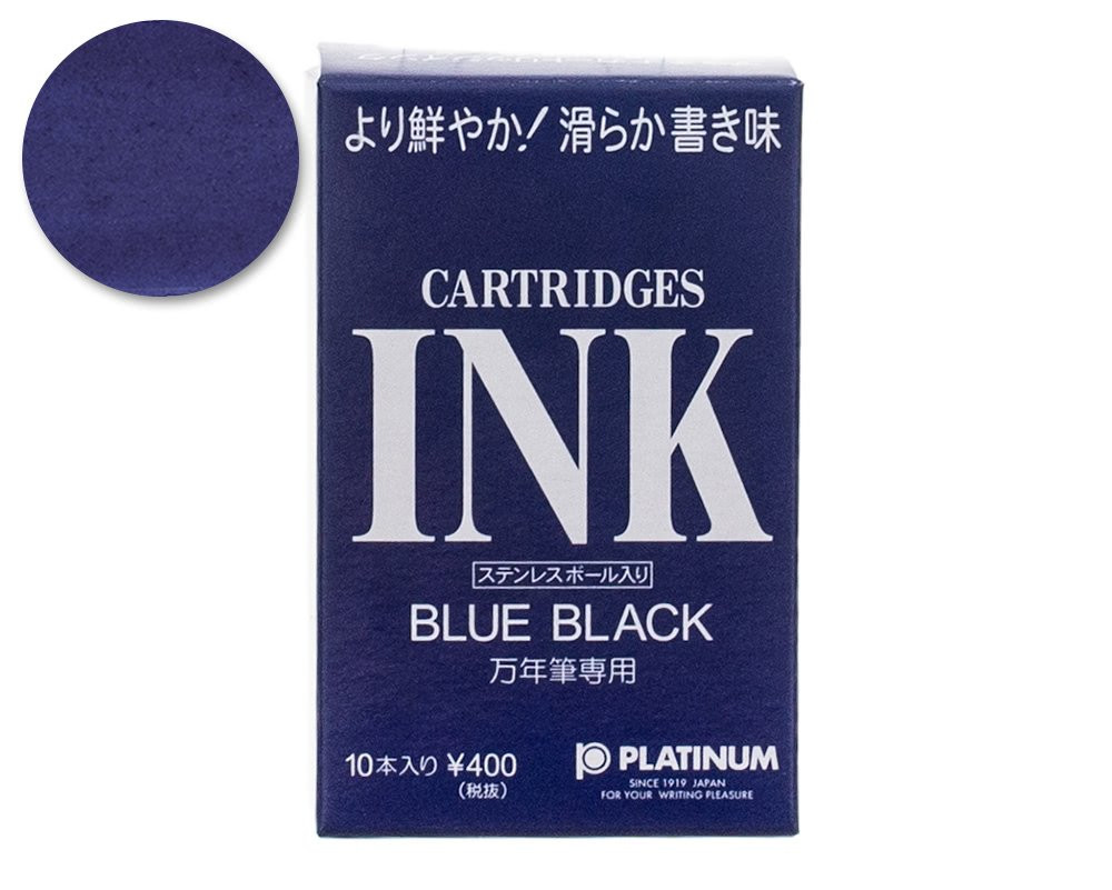 Platinum Blue-Black Ink Cartridges (10 Pack) - Cardinal Pens & Paper