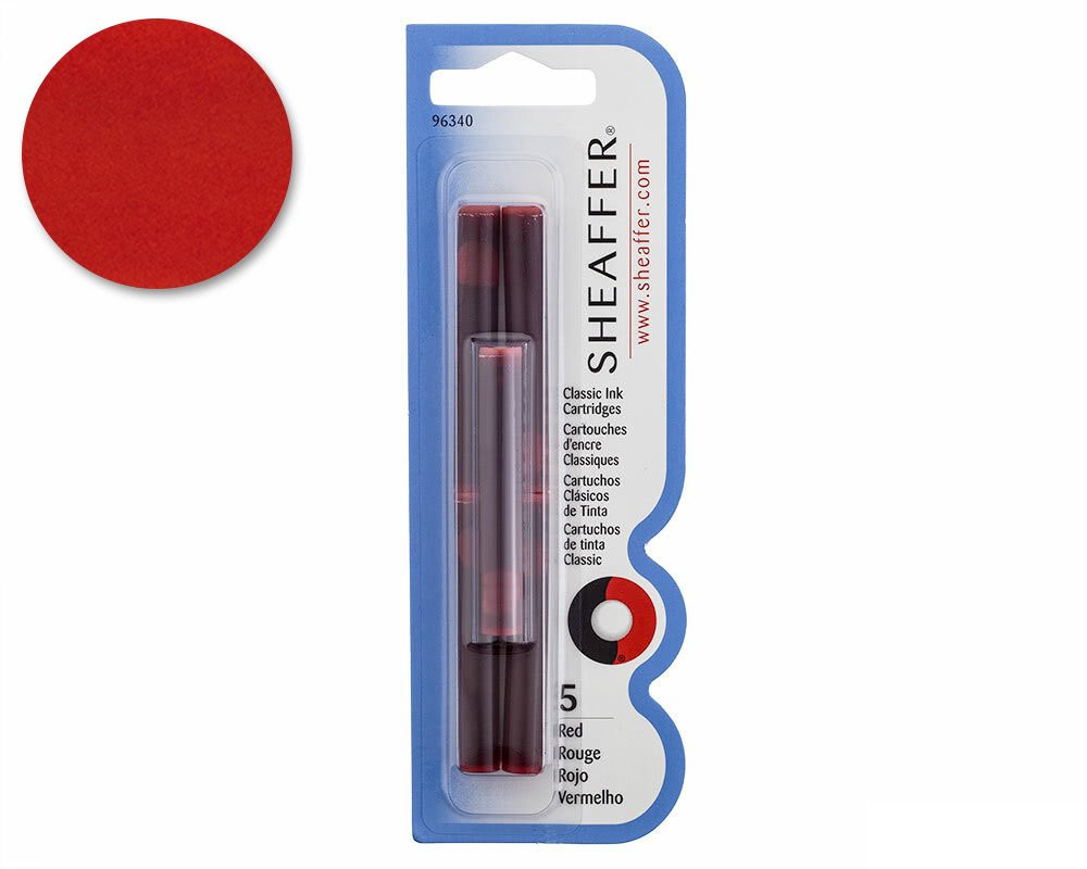 Sheaffer Red Ink Cartridges (5 Pack) - Cardinal Pens & Paper