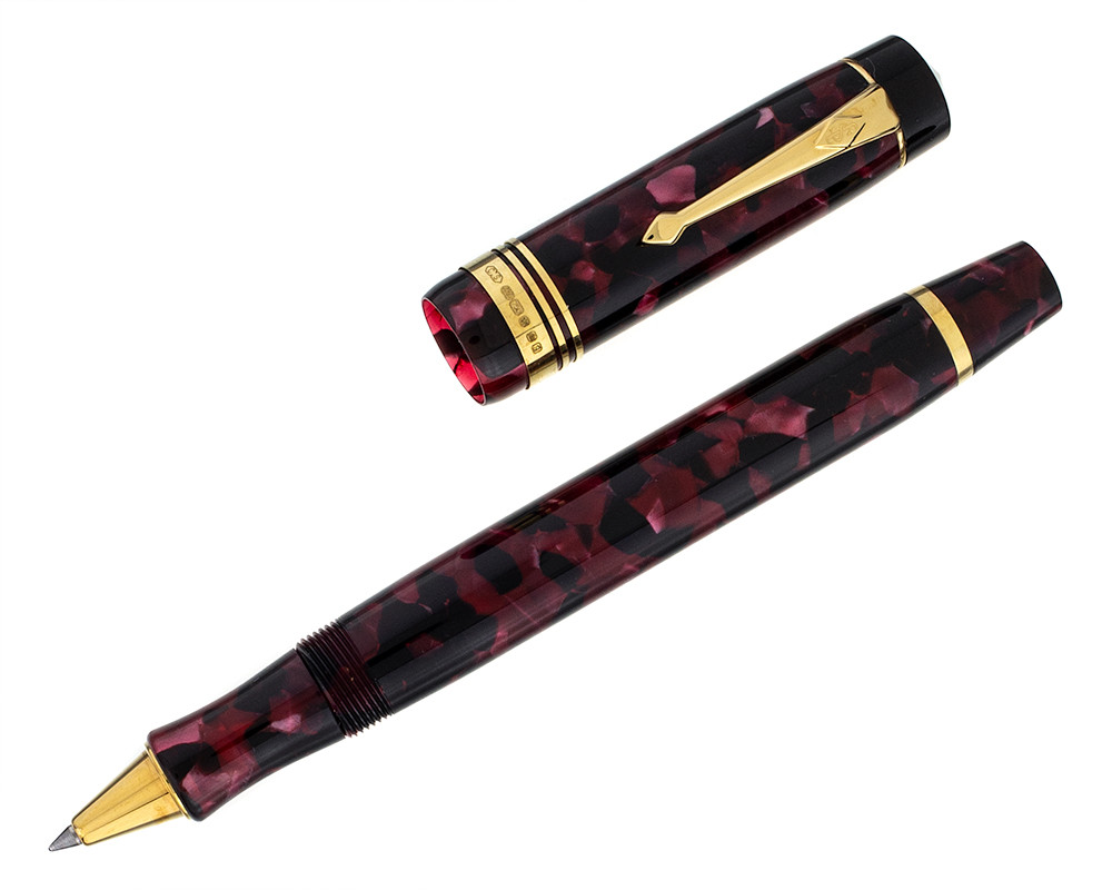 Conway Stewart Nelson Rollerball Pen - Classic Claret with Gold Trim ...