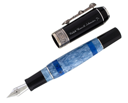 Delta Isreal 60th Anniversary LE Fountain Pen - Blue and Black, 18kt ...