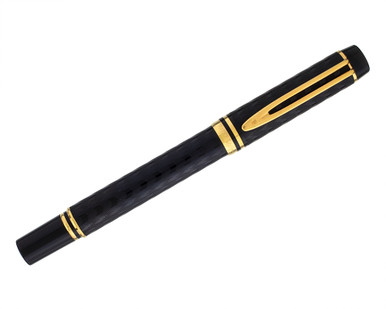 Waterman Le Man Opera Fountain Pen - Black Chased with Gold Trim, 18kt ...