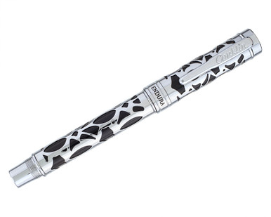 Conklin Endura Deco Crest Fountain Pen, Black with Steel Overlay ...