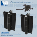 Single Gate Standard Hardware Kit with Hinges, Latch, and Drop Rod