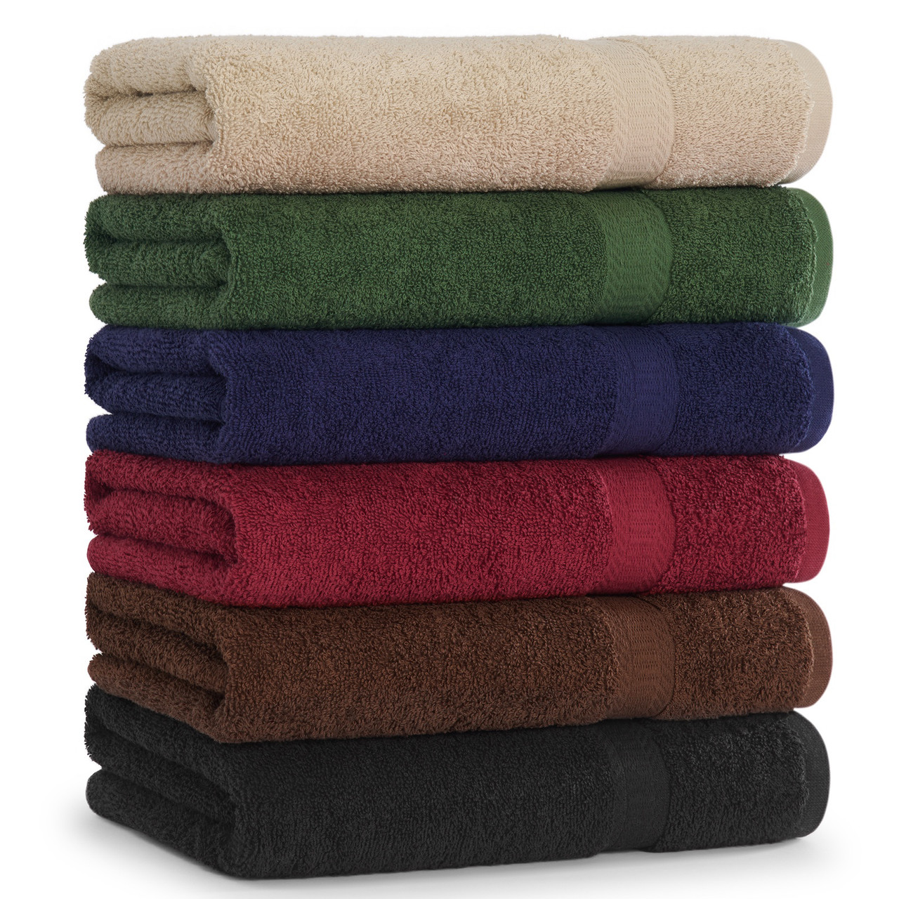True Color Cotton Terry Washcloths 12x12 New