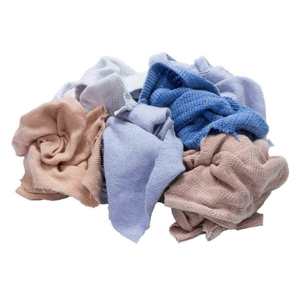 Thermal Rags Bulk Recycled Mixed Colors 50 Pound Box