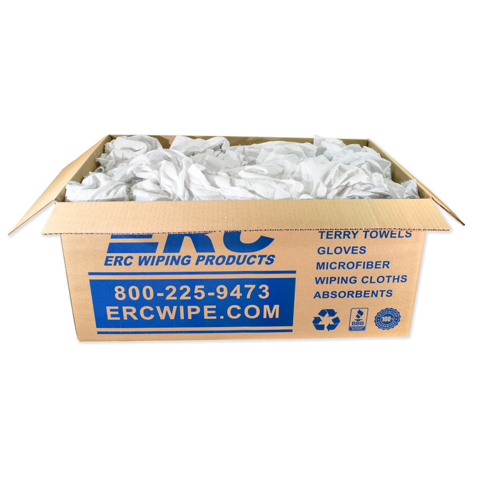 Sheeting Rags Bulk Recycled White 25 Lb. Box
