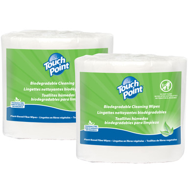 TouchPoint® Biodegradable Cleaning Wipes 2 Roll Case