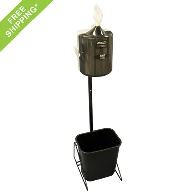 Wipes Dispenser Wire Floor Stand with Wastebasket
