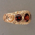 Vintage Victorian 14k Hand Engraved 2.20ct 1900 Yellow Gold Garnet Ring ...