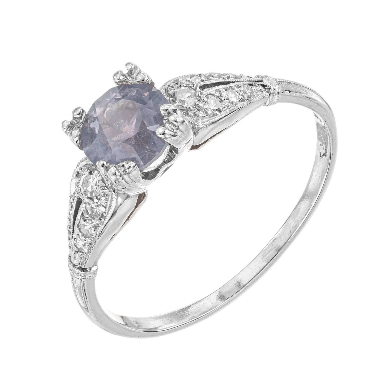Grey sapphire engagement ring store