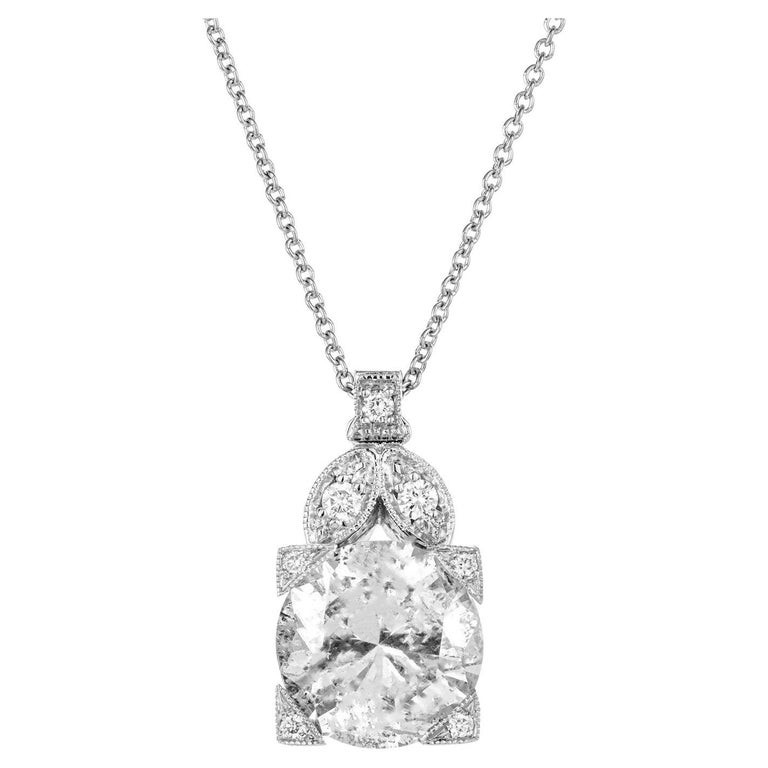 Peter Suchy Art Deco Diamond Platinum Pendant - petersuchyjewelers