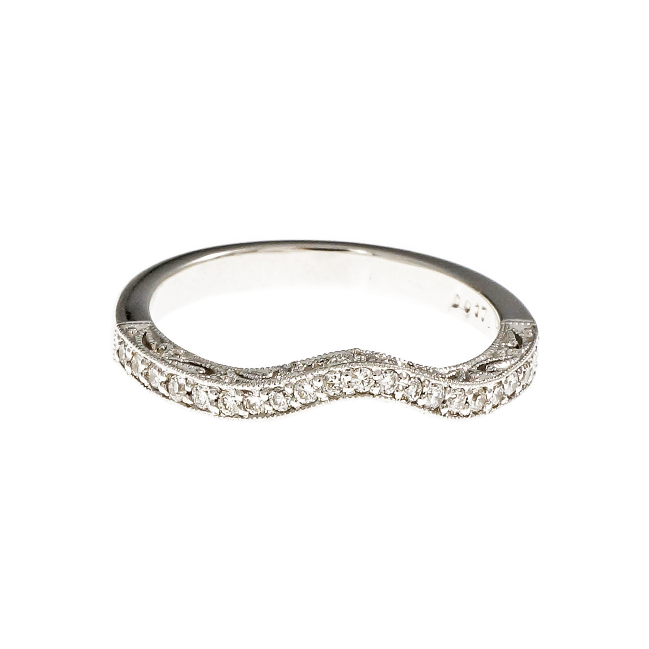 Vintage Estate Gregg Ruth Platinum Round Pave Set Full Cut Diamond Ring ...