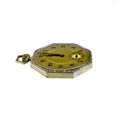 E. Howard Co Octagonal 1920 14k White Gold Pocket Watch ...