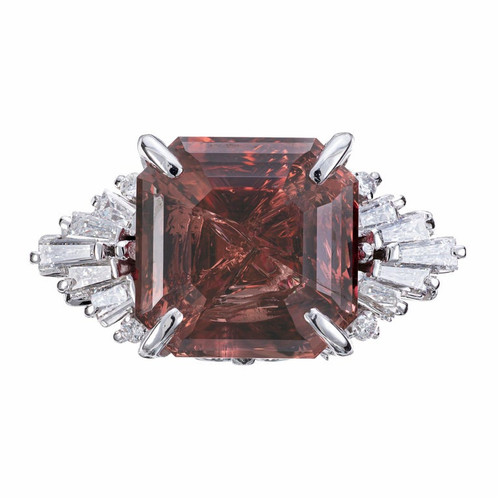 10.99 Carat Pyralspite Garnet Diamond Platinum Engagement Ring ...