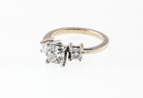 Vintage IDGC Princess Cut 3 Diamond Platinum & 18k White Gold Ring 1 ...