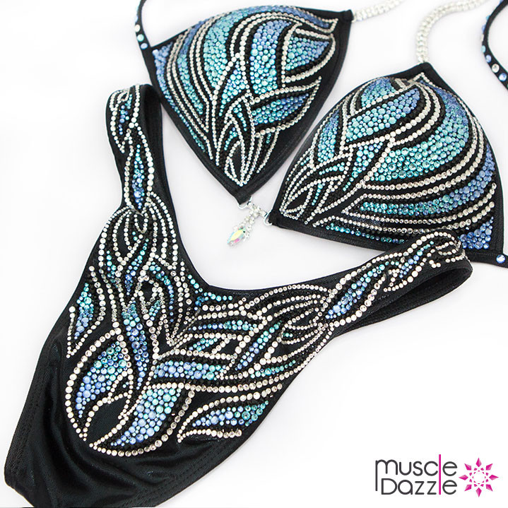 Blue Flame Figure Competition Suit