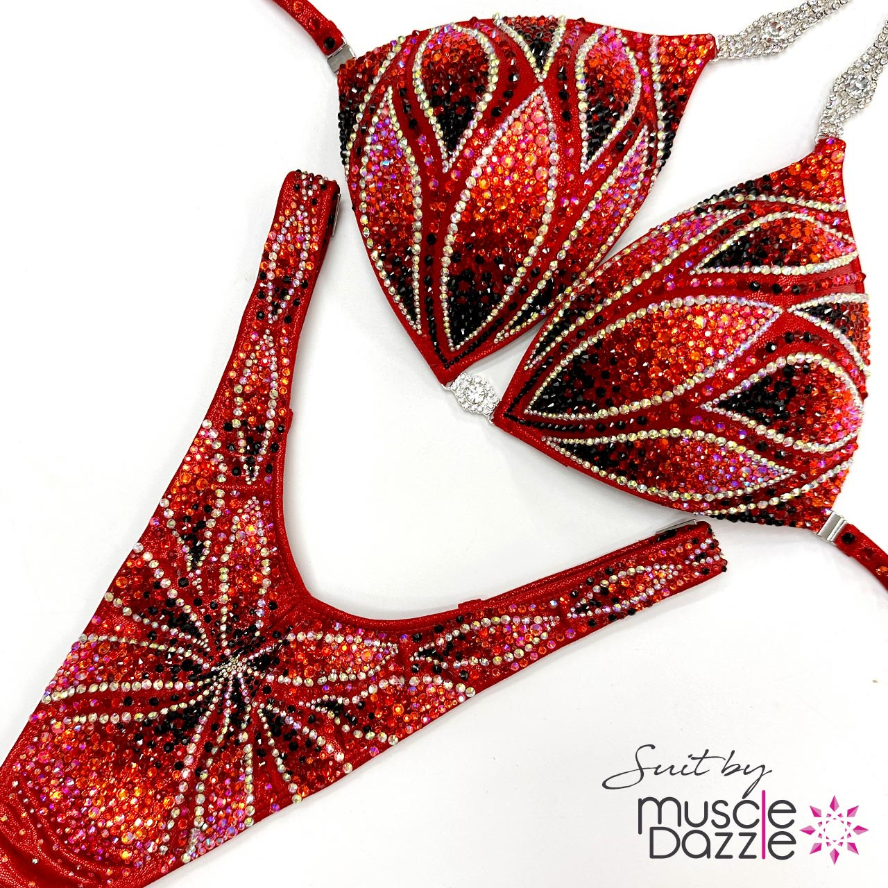 Shine Bright in This Crimson Figure Competition Suit