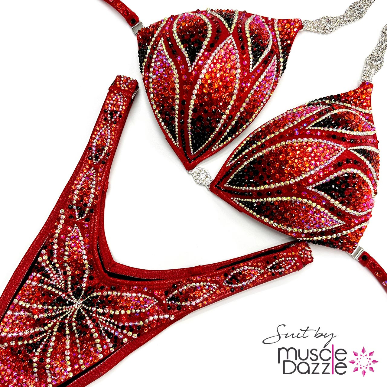 Shine Bright in This Crimson Figure Competition Suit