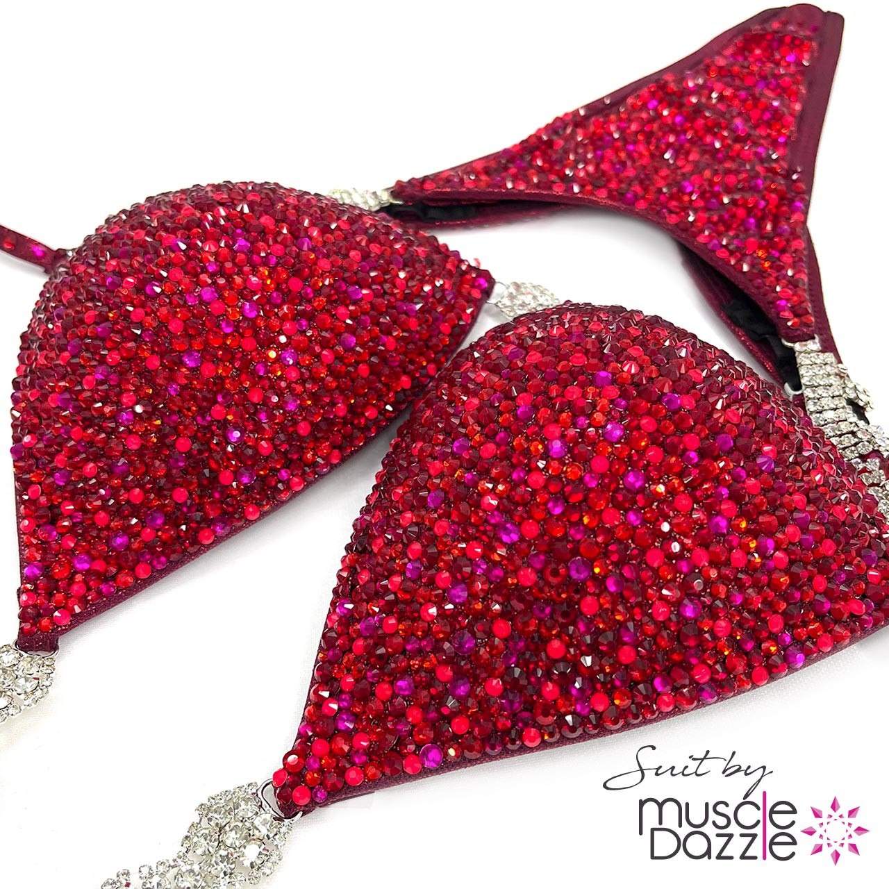 Muscle Dazzle's Luxury Ruby Red Wellness Suit for Champions