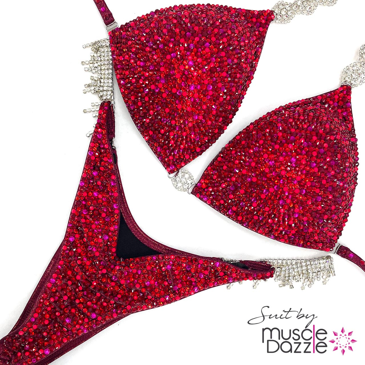 Muscle Dazzle's Luxury Ruby Red Wellness Suit for Champions